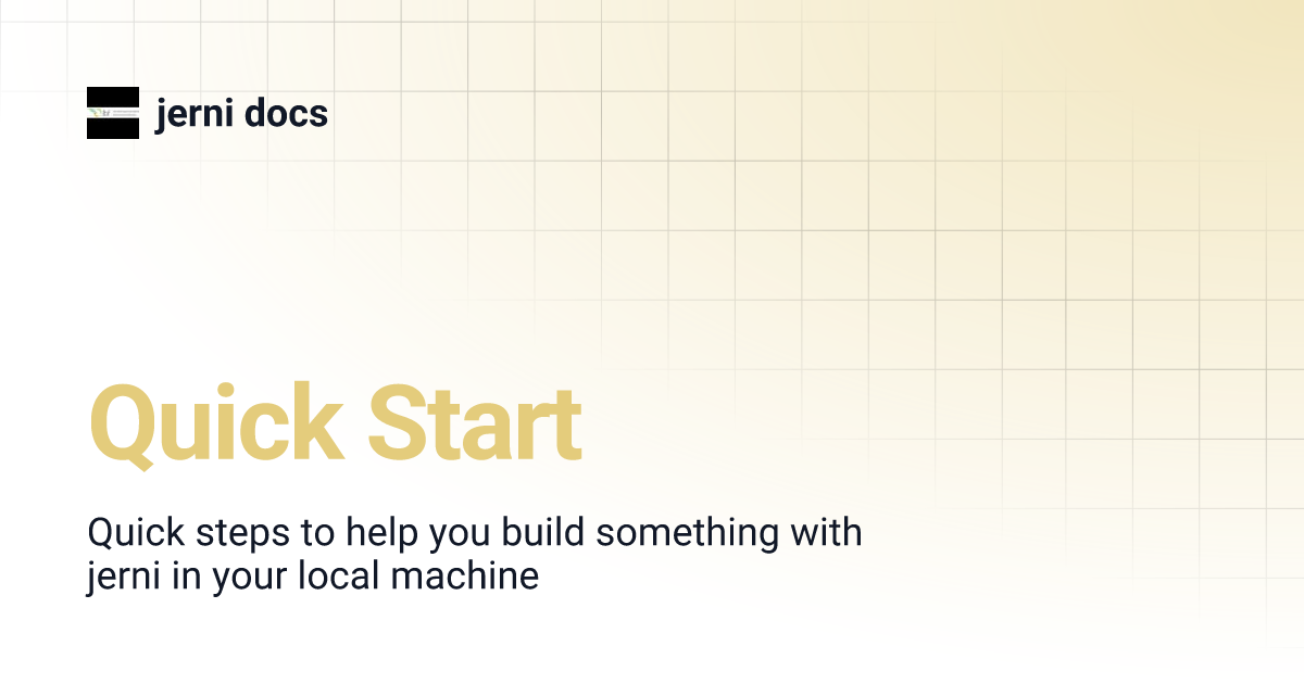 Quick Start | jerni docs